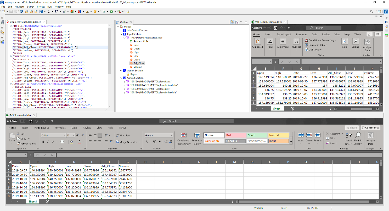 SortCL-Compatible Excel Data Processing Examples - IRI